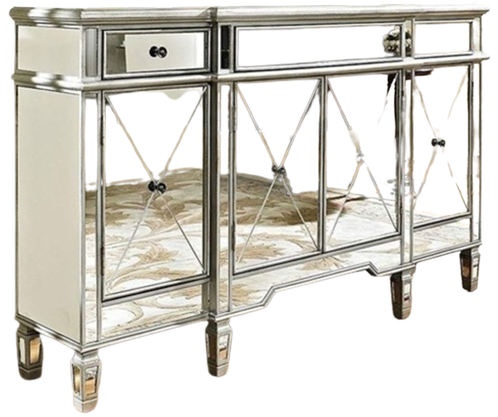 Powell furniture 3 drawers mirrored console store