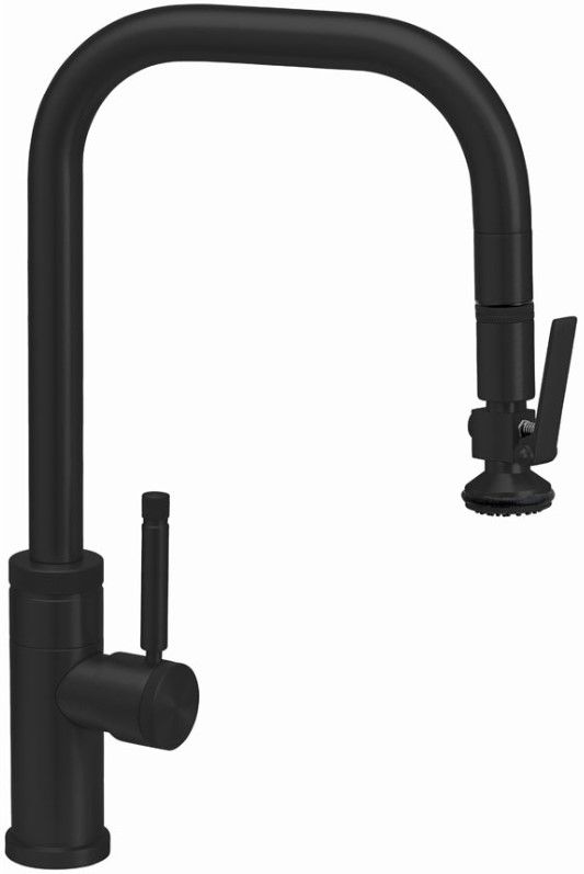 Waterstone™ Fulton Matte Black Industrial PLP Pulldown Faucet | Yale ...
