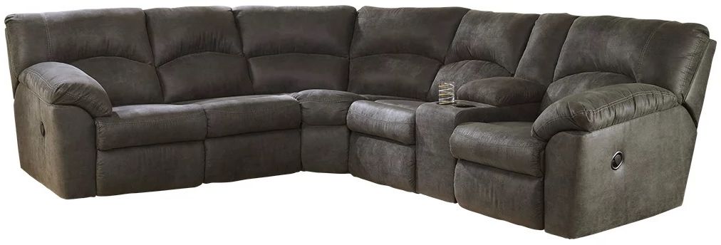 Signature Design by Ashley® Tambo 2-Piece Pewter Reclining Sectional ...