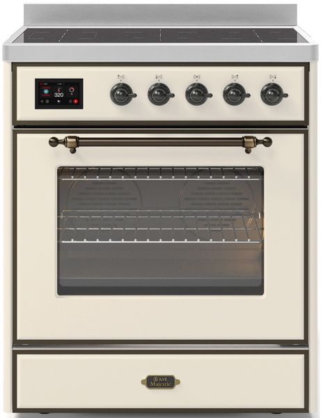 Ilve® Majestic II Series 30" Antique White Pro Style Induction Range ...