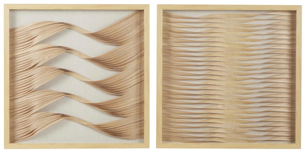 Deco Marche 2-Piece Twisted Ribbon Shadow Brown Wall Art | Fischer ...