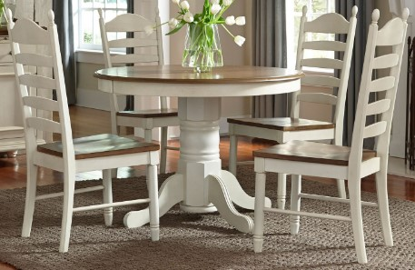 Liberty Furniture Springfield 5 Piece Two Tone Pedestal Table Set Little Traverse Furniture Mattresses Petoskey MI