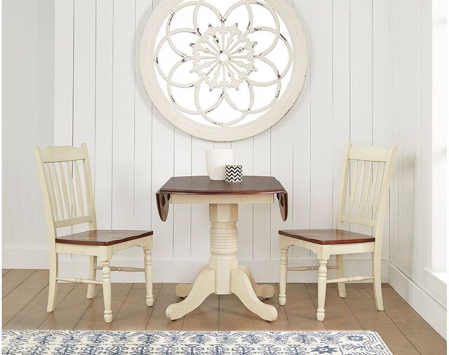 A-America® British Isles MB Merlot Dropleaf Table with Buttermilk Base ...