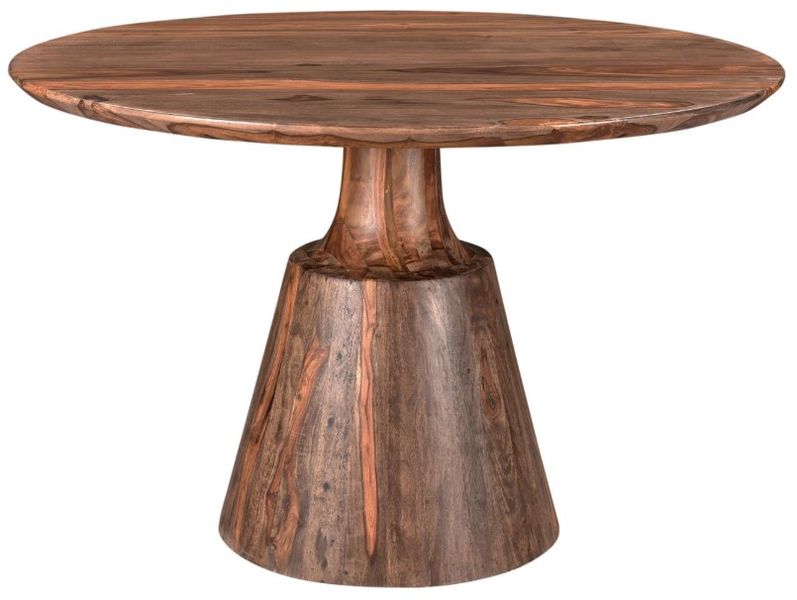 Deco Marche Stein Watson Hanford Brown Round Dining Table with Pedestal ...