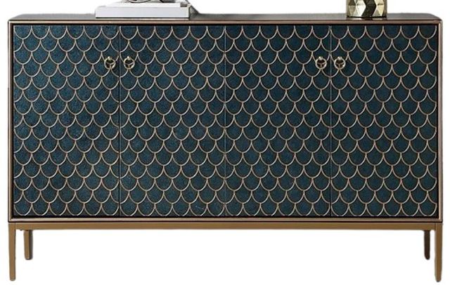 ACME Furniture Caden Blue/Gold Console Cabinet | Lacks Furniture ...