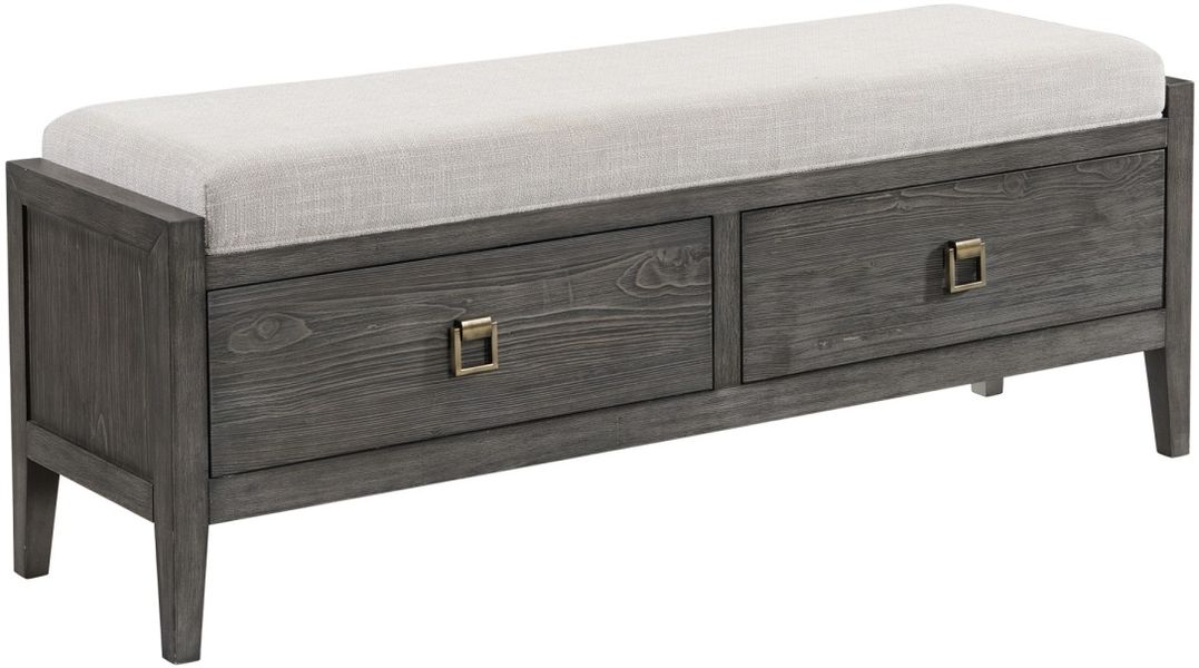 Intercon Portia Brushed Brindle Storage Bench | Fischer Furniture ...
