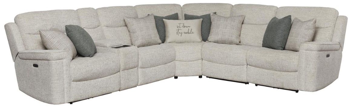 Corinthian Furniture Garland 6-Piece Alabaster Modular Power Reclining ...