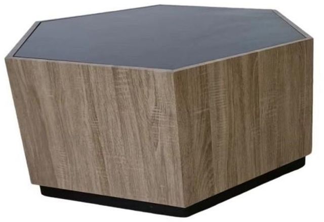 Steve Silver Co. Denzel Brown Cocktail Table with Smoked Glass Inlay ...