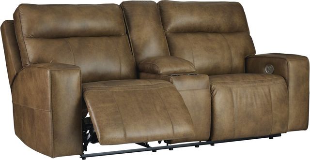 Signature Design by Ashley® Game Plan Caramel Power Reclining Loveseat ...