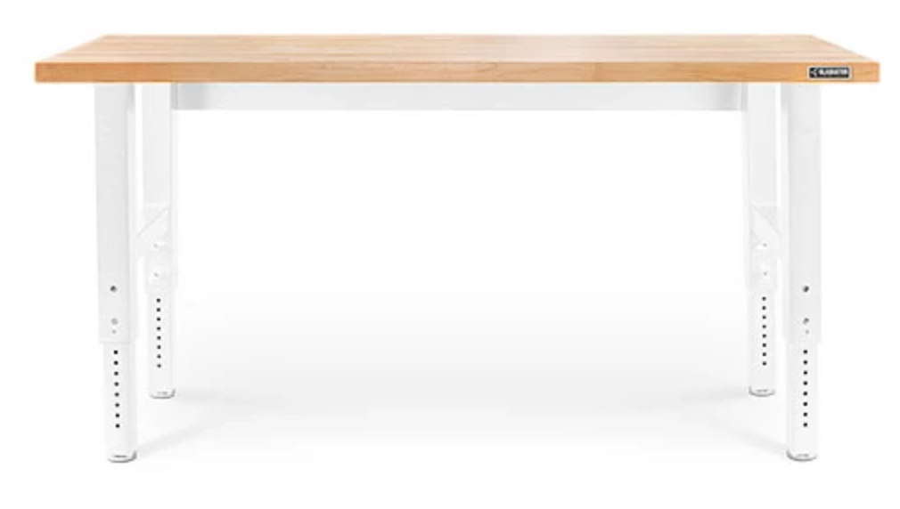 Gladiator® Brown 6' Adjustable Height Hardwood Workbench Gwith White ...