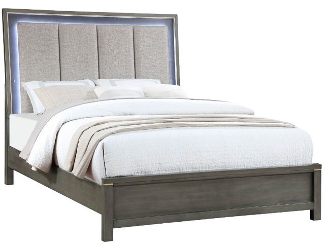 Coaster® Kieran Gray Upholstered Panel Bed | Big Sandy Superstore ...