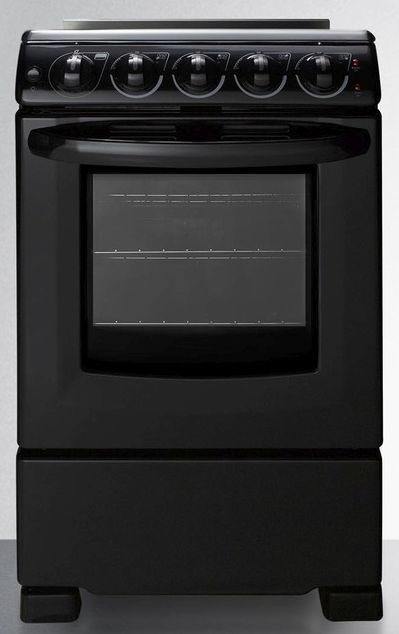 Summit® White Pearl Series 20" Black Freestanding Electric Smooth-Top ...