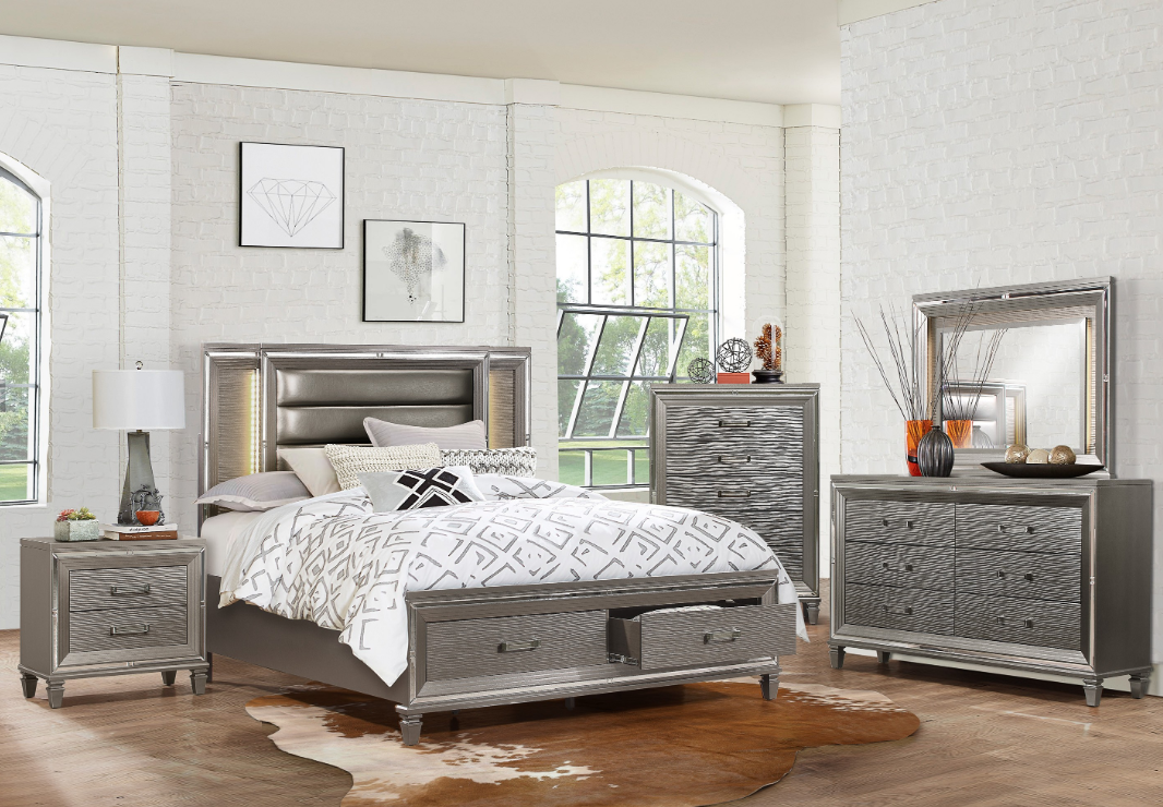 Tracey 5 drawer mirrored accent chest store