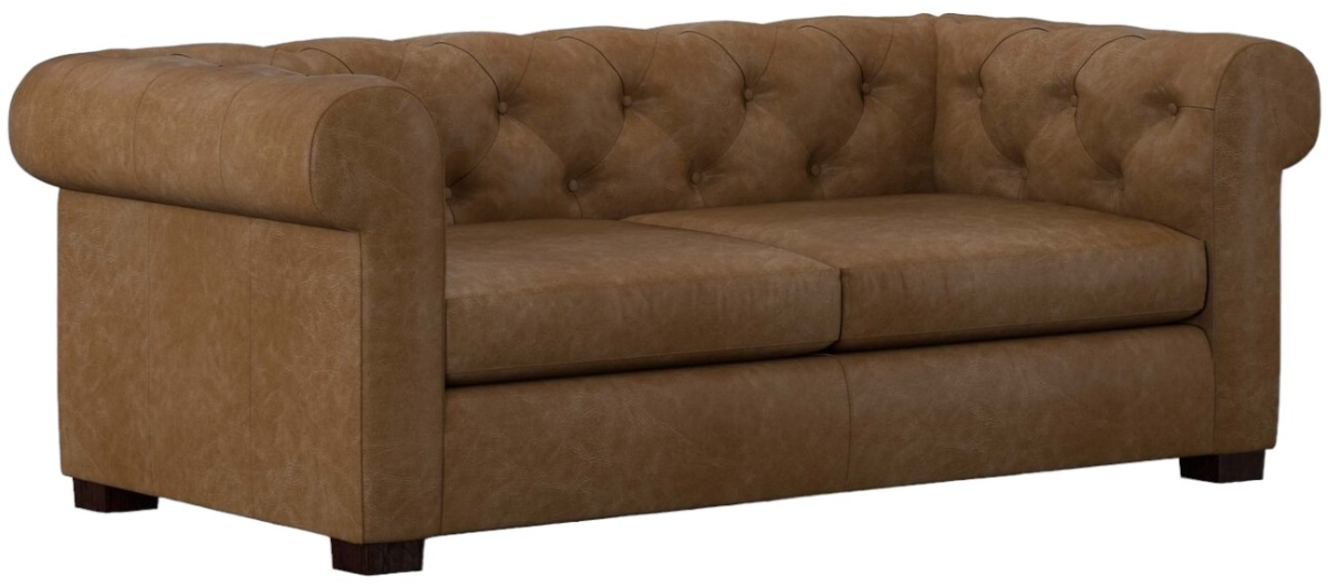 Bassett Furniture Jamestown Benchmade Soft Umber Leather Loveseat The Sofa Store Maryland