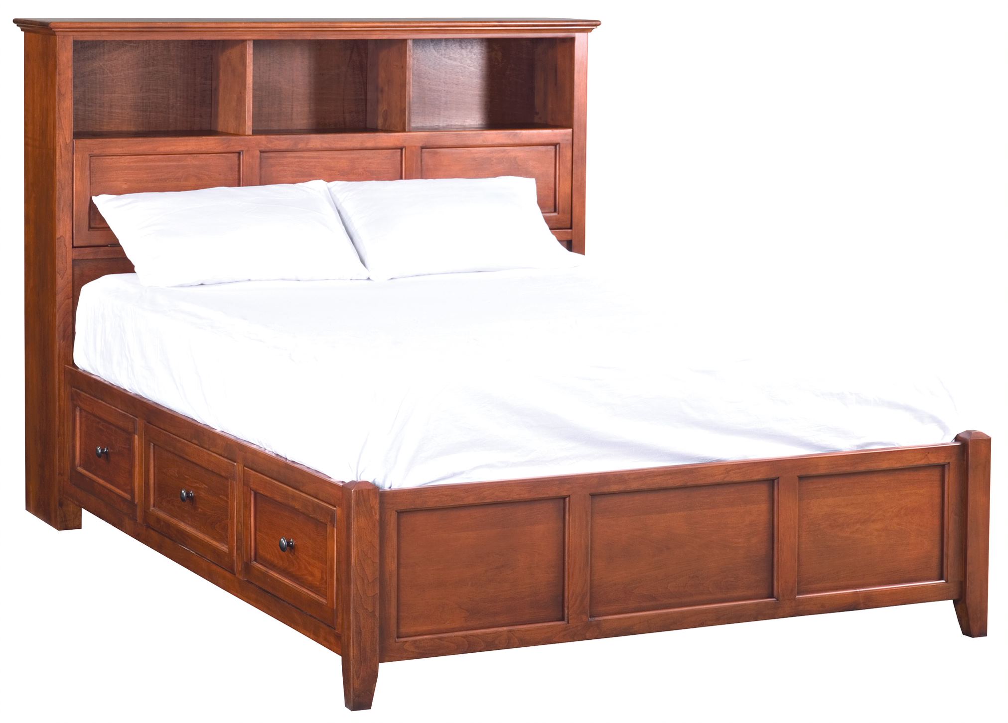 Whittier Wood Furniture McKenzie Glazed Antique Cherry Bookcase Storage Bed Sierra Mattress Company Reno NV