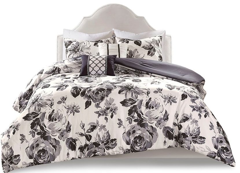 Olliix by Intelligent Design Dorsey Black and White Twin/Twin XL Floral ...