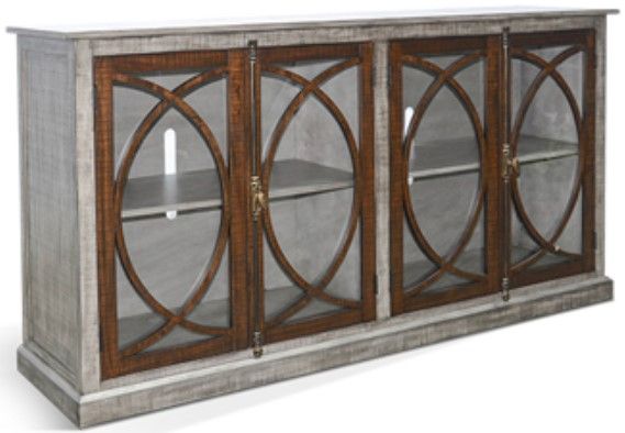 Sunny Designs™ Alpine Grey/Tobacco Leaf 78” Media Console | Bob Mills ...