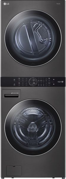 LG 4.5 Cu. Ft. Washer, 7.4 Cu. Ft. Gas Dryer Black Steel Front Load ...