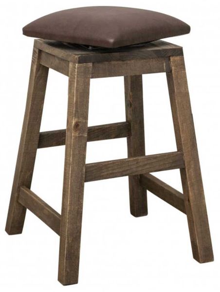 International Furniture Direct Antique Brown 24" Swivel Counter Stool ...