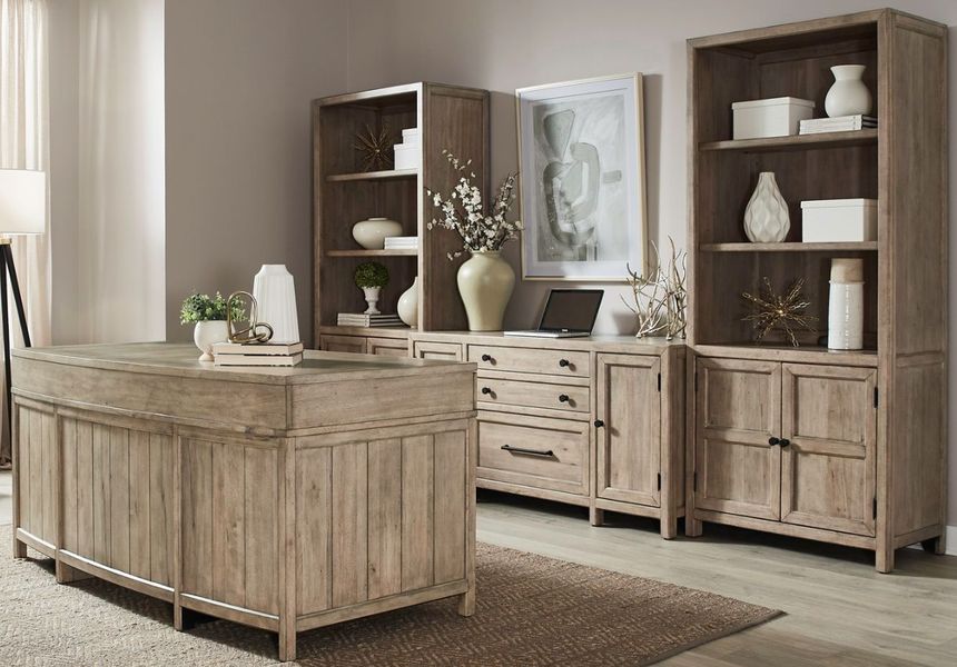 Liberty Furniture Proximity Place 5-Piece Barley Buff Jr Executive Set ...