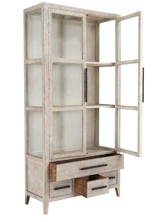 Classic Home Simon Antique White Tall Cabinet | Karvonen’s
