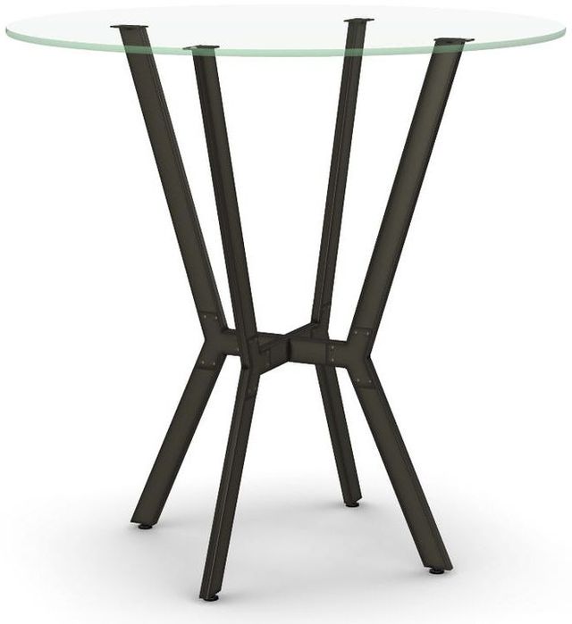 Amisco Customizable Norcross 42" Round Glass Top Bar Table | Butcher ...