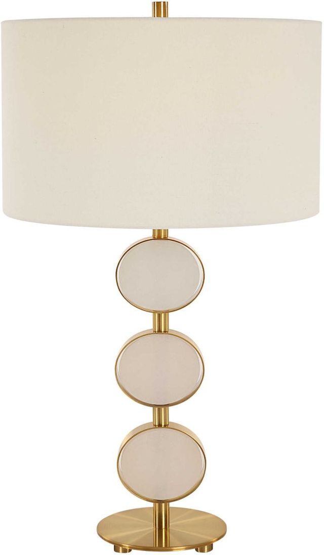 Uttermost® Three Rings Contemporary Brushed Brass Table Lamp | The ...