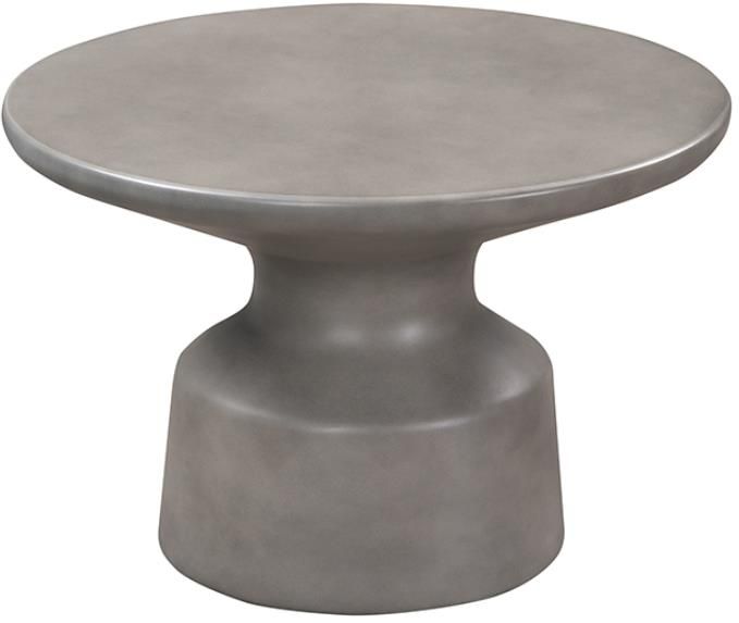 Armen Living Sephie Grey Round Pedestal Coffee Table | Big Sandy ...