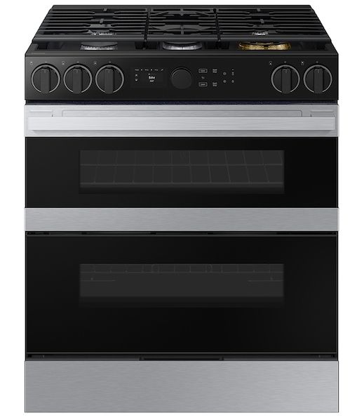 Samsung Bespoke 30" Fingerprint Resistant Stainless Steel Slide In Dual ...