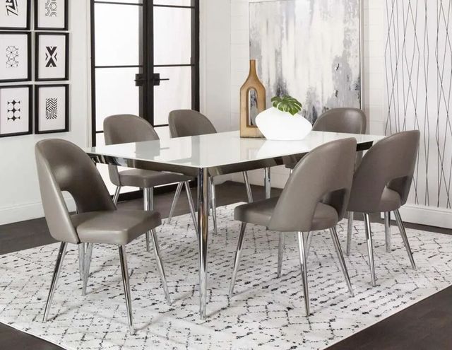 Cramco Atom Mars 7-Piece Super White/Mushroom Dining Set | The ...