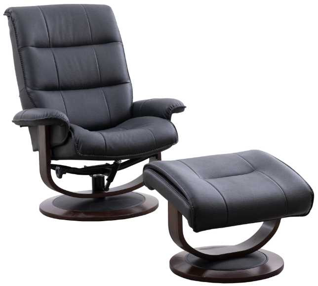 Parker House Knight 2 Piece Black Swivel Chair and Ottoman Set Hoelscher s Fine Furniture Appliances Electronics Floresville and Pleasanton TX