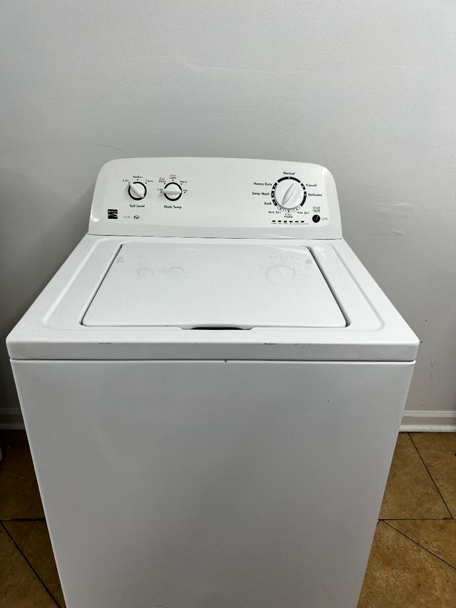 Kenmore Top-Load Washer with Dual Action Agitator, Stainless Steel Top Loader Laundry Washing ...