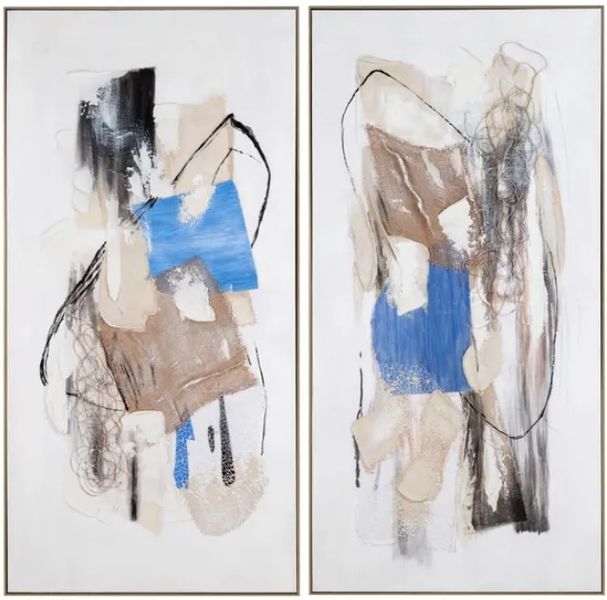 Crestview Collection Pop of Blue 2-Piece Wall Art Set | Bob Mills Furniture