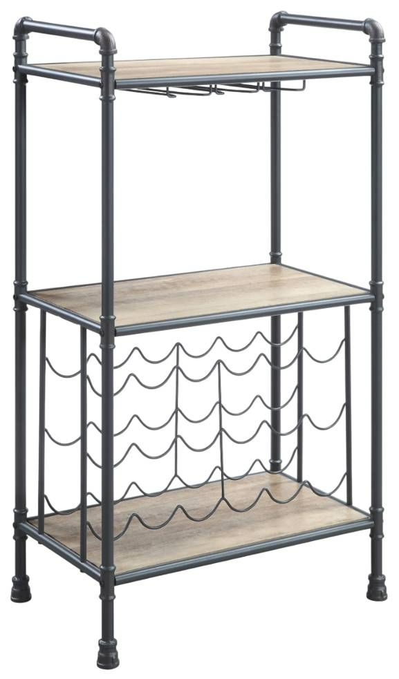 ACME Furniture Brantley Antique Oak/Sandy Gray Wine Rack | Urner's ...
