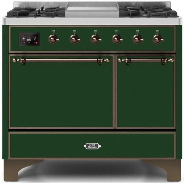 Ilve® Majestic II Series 40" Emerald Green Pro Style Dual Fuel Liquid ...