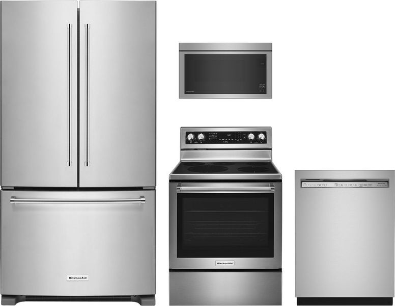 KitchenAid® 4 Piece Stainless Steel Kitchen Package | Aztec Appliance ...
