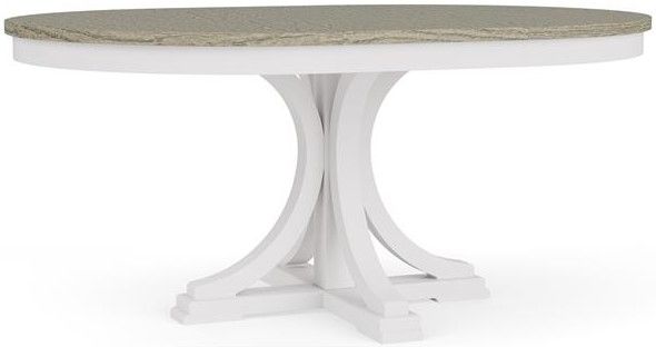 Riverside Furniture Cora Fog Round Dining Table with Cloud Base | Besche Furniture | Georgetown, DE