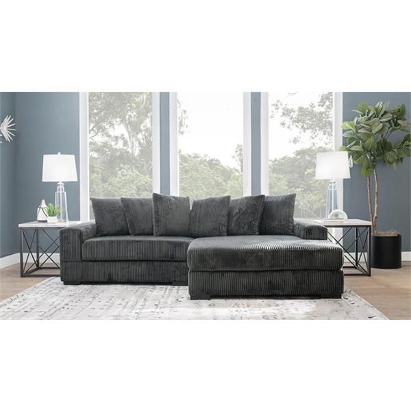 Manwah 2 Piece Memphis Sectional in Smoke | King's Furniture & Appliance