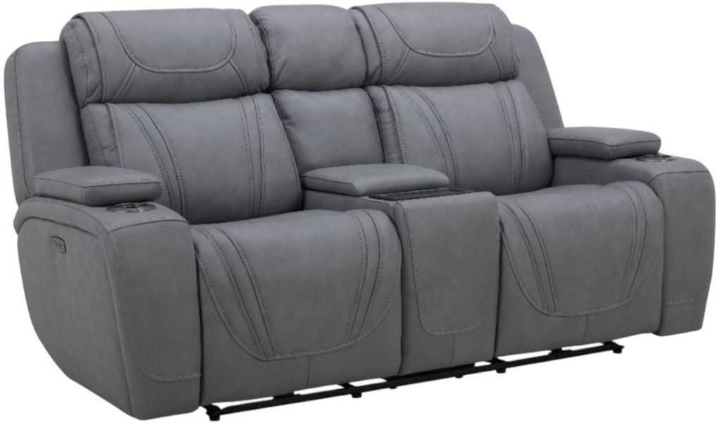 Kate Preston Home Aline Storm Blue Zero Gravity Power Reclining Console ...