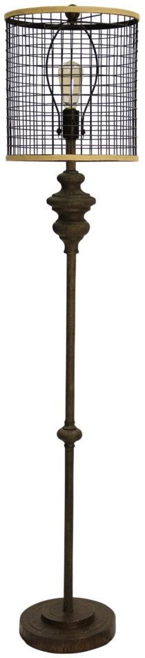 StyleCraft Industrial Design Open Metal Mesh Shade Floor Lamp | The ...