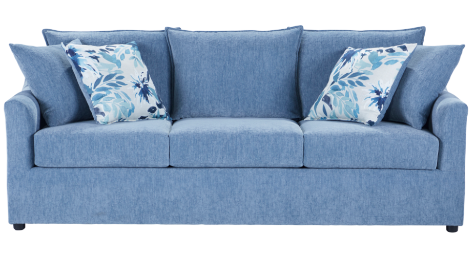New Classic Home Furnishings Sylvie Slate Blue Sofa With 4 Pillow Furniture Express Valdosta GA