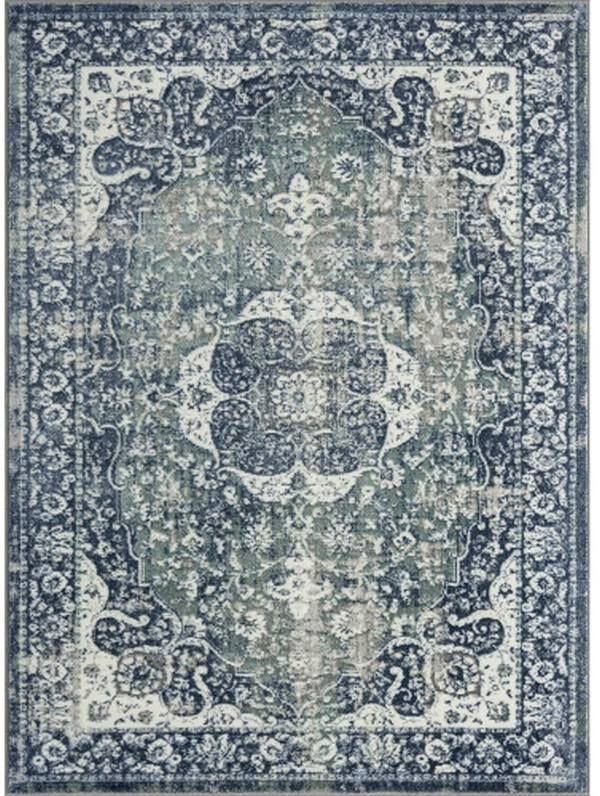 LR Home Antalya Beige/Teal 8'x10' Area Rug | Miskelly Furniture