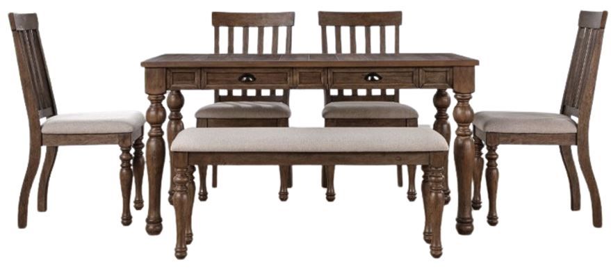 Steve Silver Co. Joanna 6-Piece Brown/Oatmeal Dining Set | Pieratt's