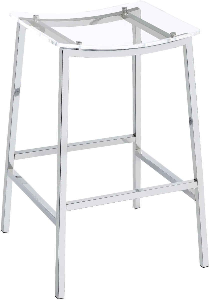 Coaster Jovani Chrome Clear 2 Piece Acrylic Backless Bar Stools Set Store For Homes Furniture Flooring Newton IA