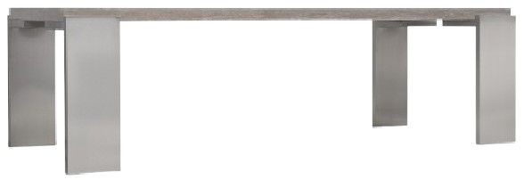 Bernhardt Foundations Light Shale Top Dining Table with Stainless Steel Base | Marshall's Home ...