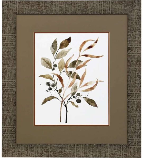 StyleCraft Preserved Autumn Leaves Dark Gray/Taupe/White Wall Art ...