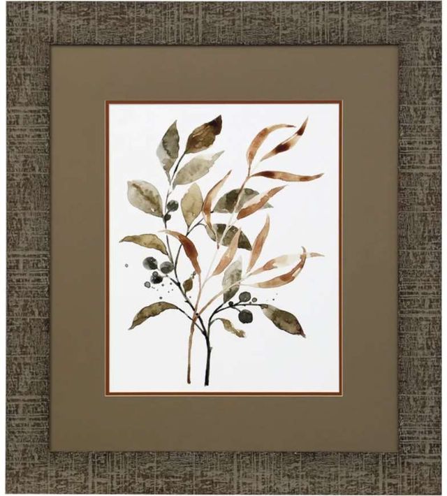 StyleCraft Preserved Autumn Leaves Dark Gray/Taupe/White Wall Art ...