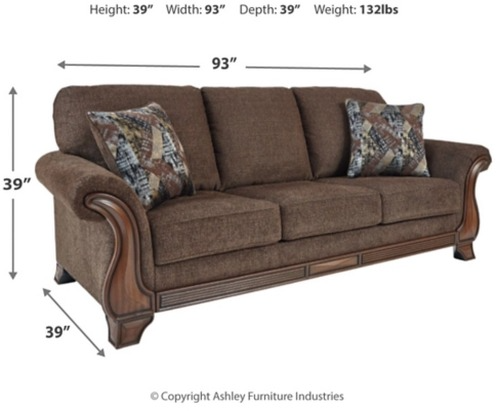Benchcraft Miltonwood Teak Sofa Furniture Loft Osage City Kansas