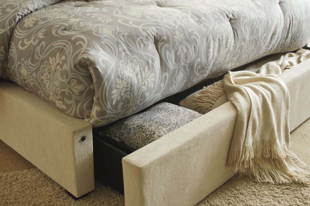 Signature Design by Ashley Norrister Beige Queen Upholstered Storage Bed Dodd Home Furnishings Guin AL