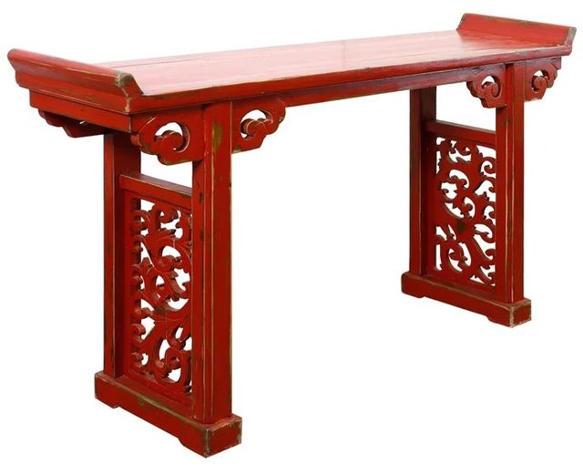 StyleCraft Antique Chinese Red Jiamen Altar Table | Fischer Furniture ...